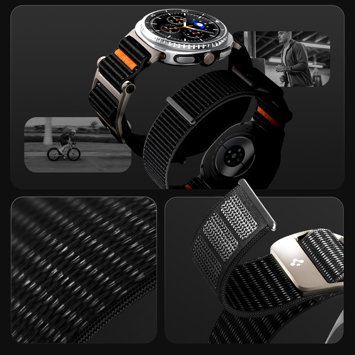 Pasek Spigen DuraPro Flex Band do Galaxy Watch 8 / 8 Classic, czarny ...