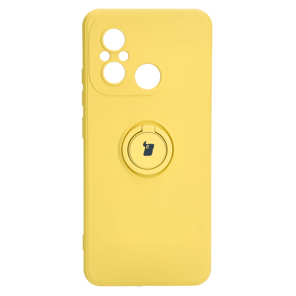 Etui Bizon Case Silicone Ring Sq do Xiaomi Redmi 12C, żółte Pancernik ...