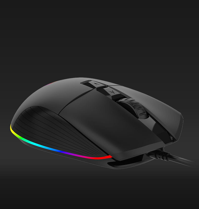 Myszka przewodowa gamingowa RGB, AQIRYS Acrux, USB-A 1.8 m, 12K DPI ...
