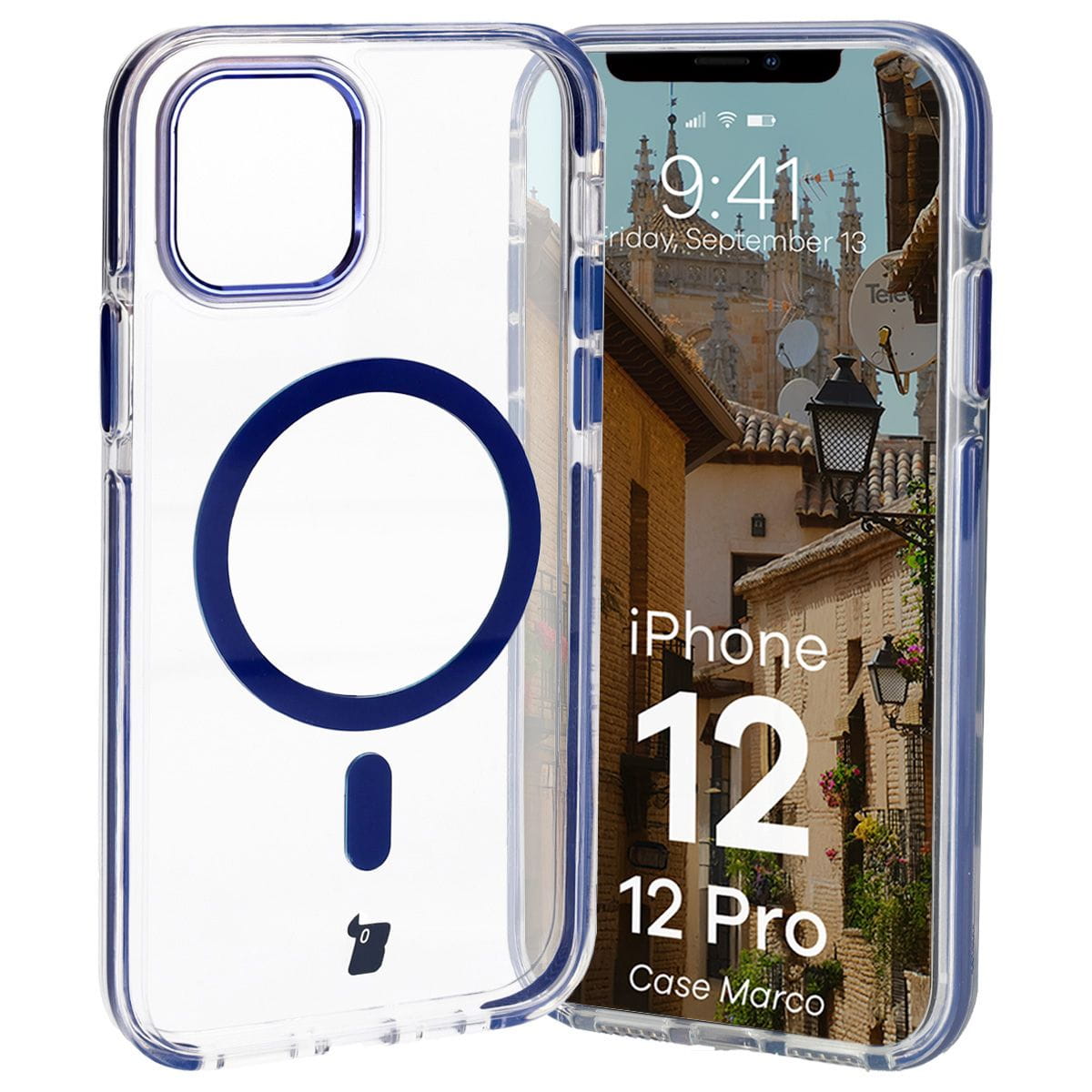 Etui z pierścieniem magnetycznym Bizon Case Marco do iPhone 12 Pro / 12 ...